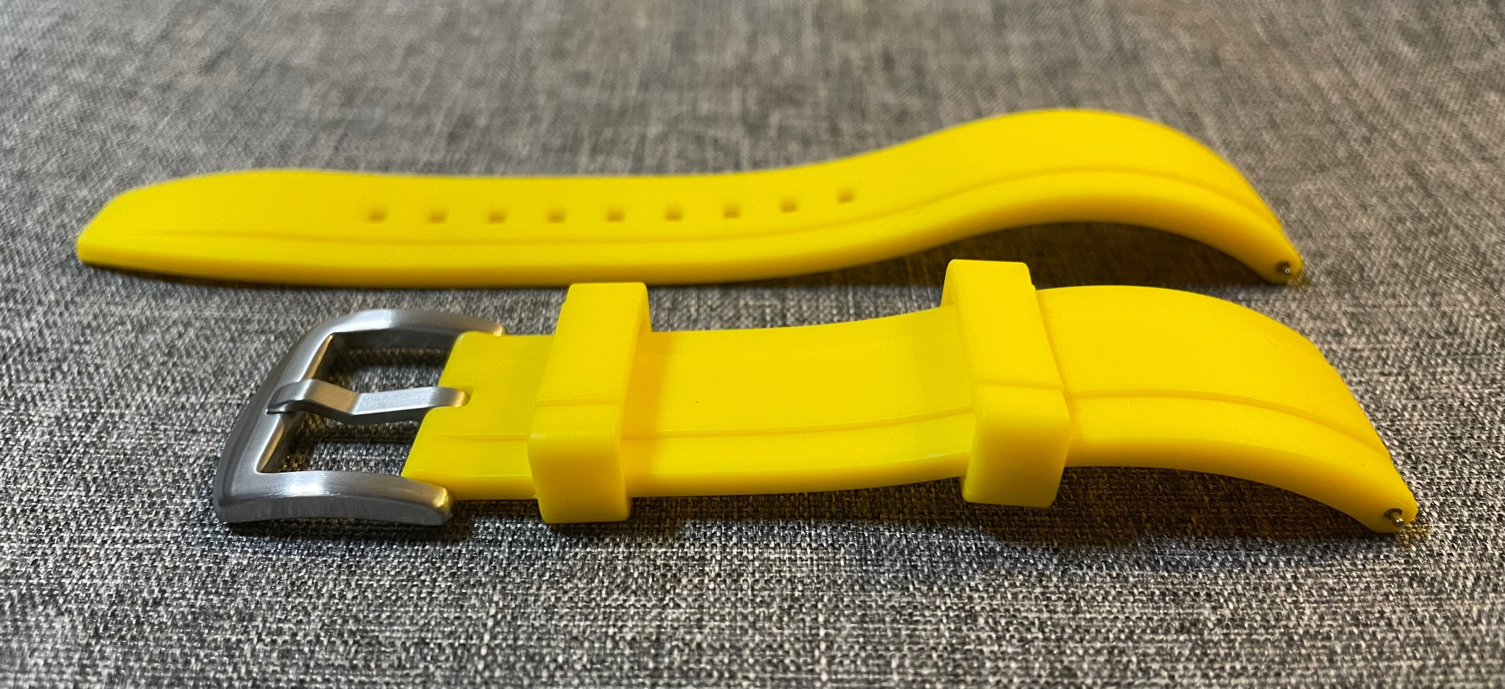 Thermal Silicone Contoured Watch Strap Yellow 20/22mm - Etsy