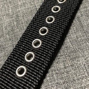 Nylon Stitched Watch Strap 2pc / Steel Eyelets / Matte Black / 316 ...