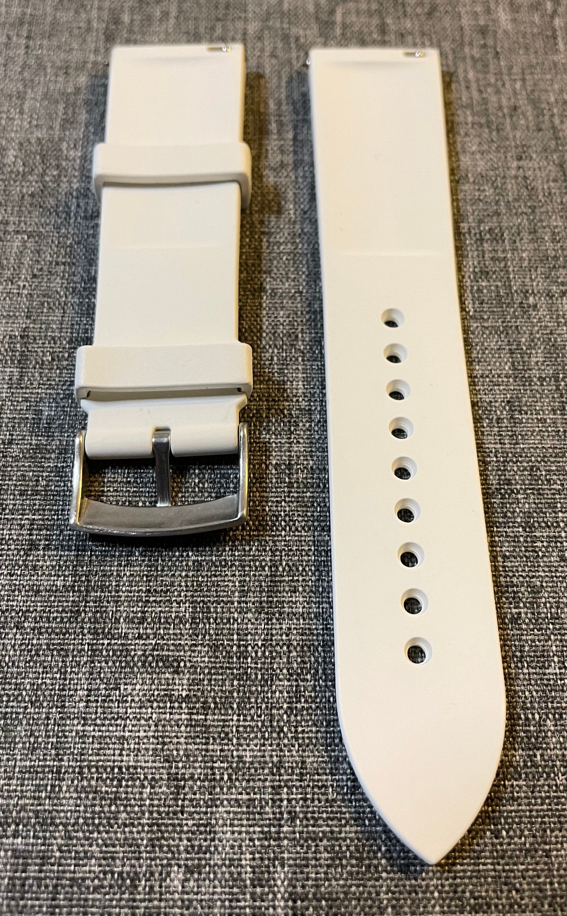 Premium FKM Rubber Hinge Watch Strap / White 20/22mm Quick - Etsy