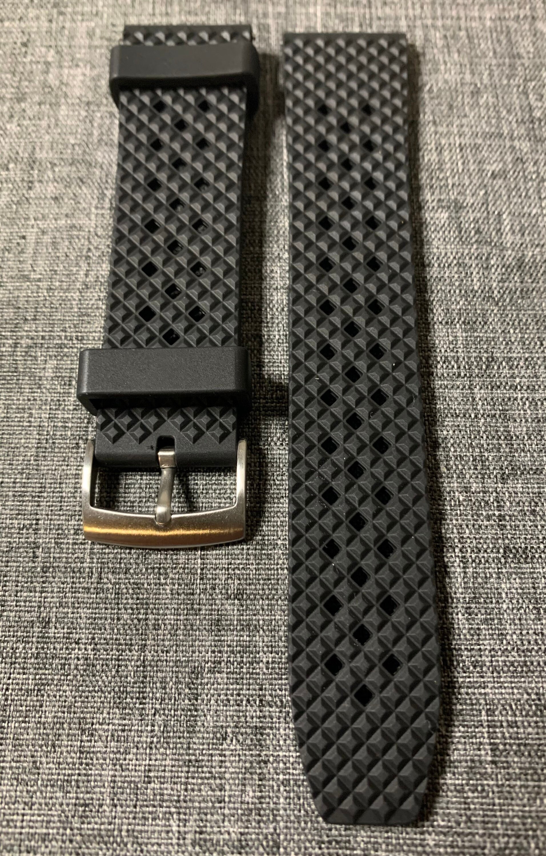 Premium FKM Rubber Honeycomb Tread Watch Strap / Black / - Etsy