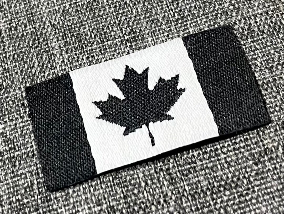 CANADIAN Maple Leaf Flag Nylon Patch - Grey Scale 32mm X 17mm - Etsy