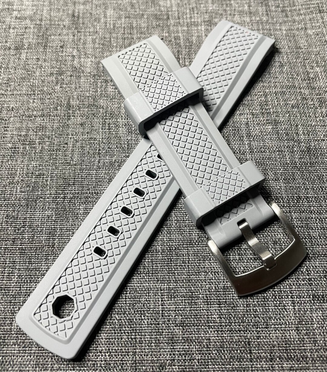 3rd Gen FKM Rubber Waffle Summit Strap / Grey / 20/22mm / Strap Lock ...