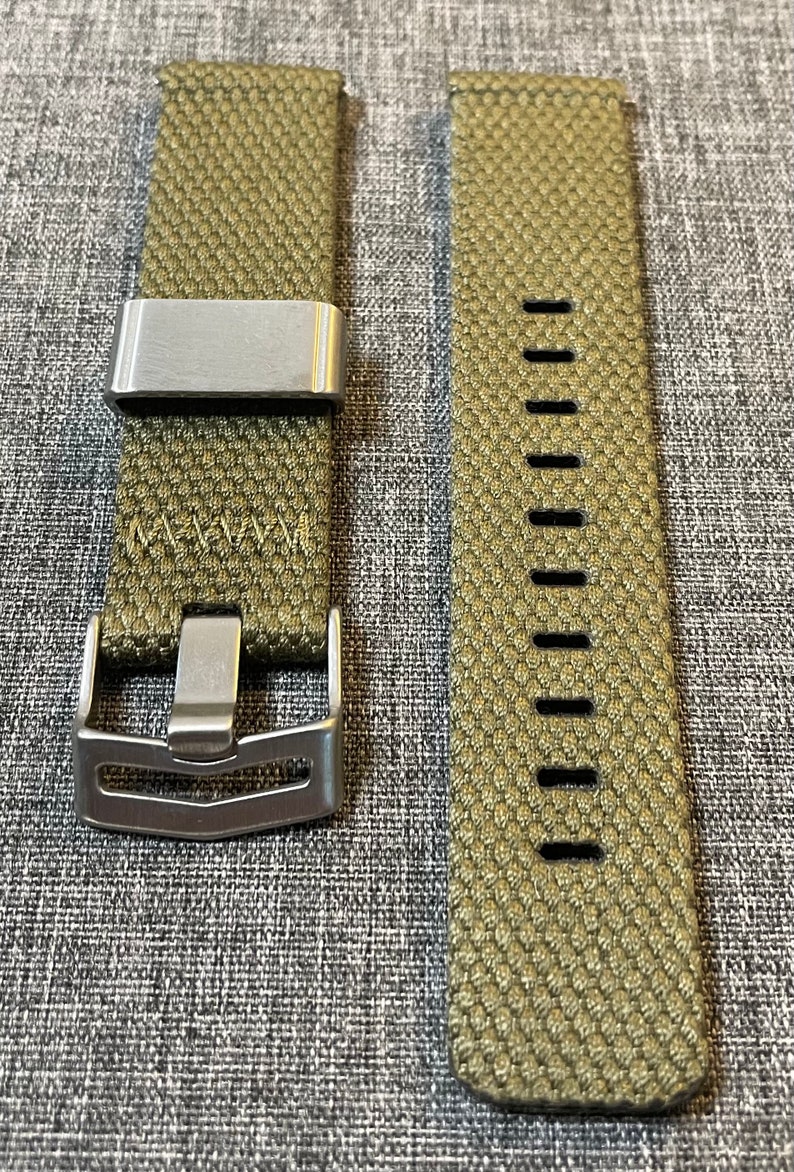 Premium Nylon Sports Strap / Military Green / Steel Hardware Kit - 20mm ...