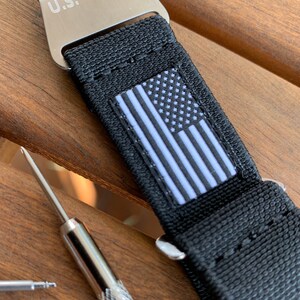 US Military / Marine Nationale Nylon Watch Strap / Stainless Steel ...