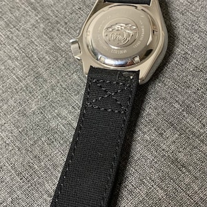 Nylon Sports Watch Strap / Matte Black / Hook Loop Fastener / PVD Steel ...