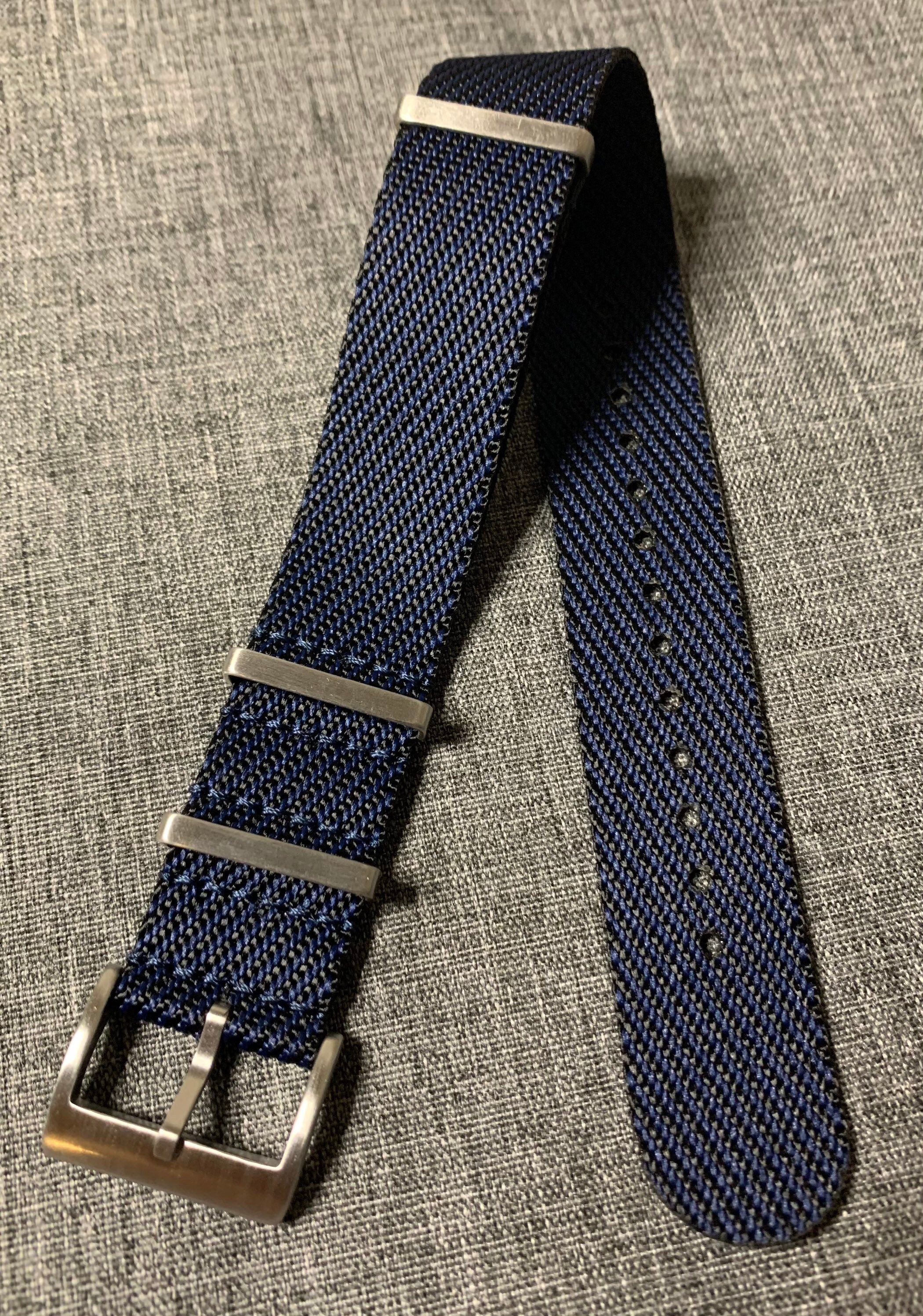 Premium Military Nylon Belt Watch Strap / Black Blue Weaved | Etsy