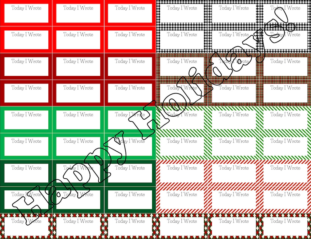 Wordcount Tracking Stickers - Happy Holidays | Writing Planner Stickers ...