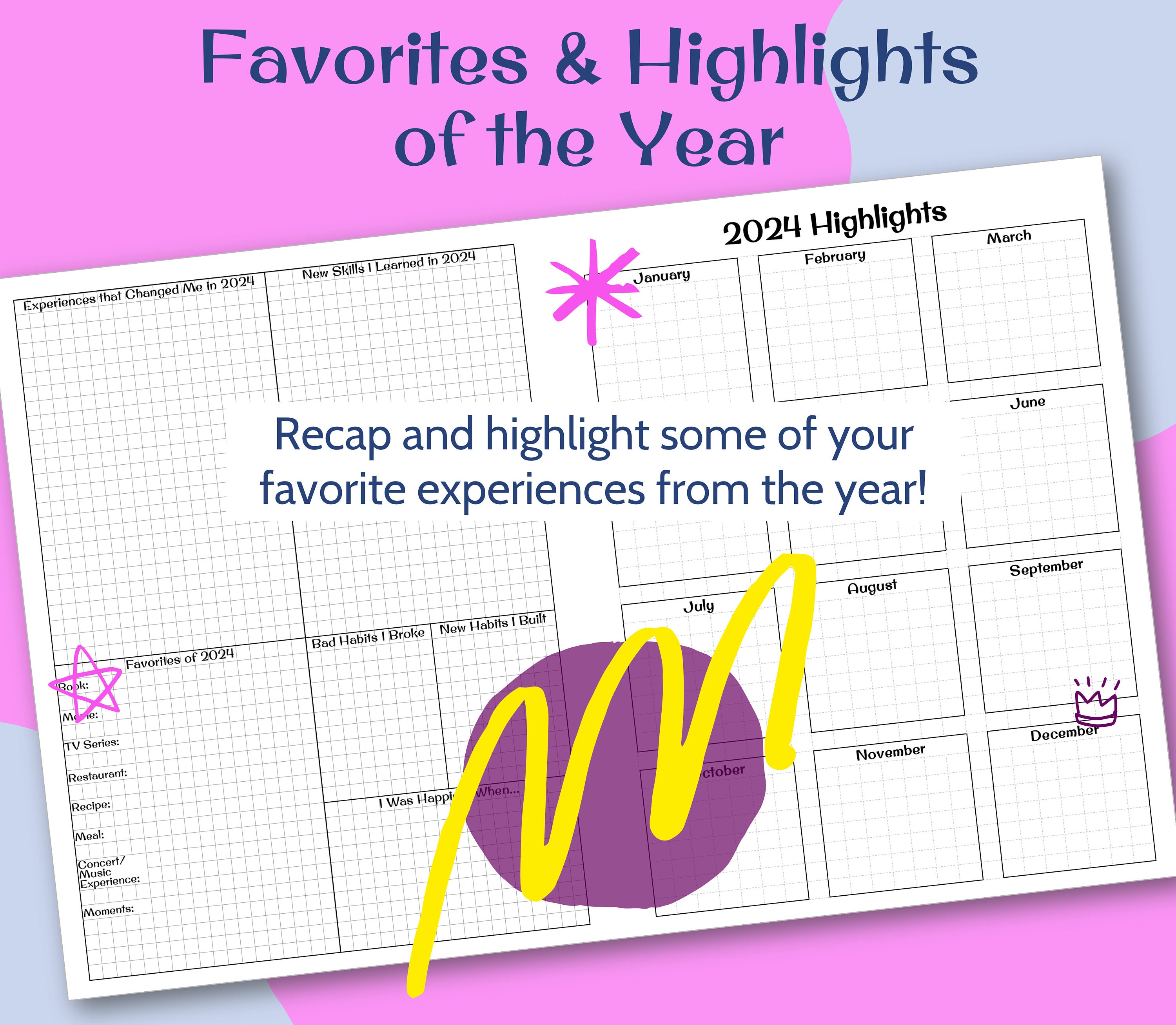 2024 Year-end Planner Kit End of Year Recaps Yearly Goal Review ...