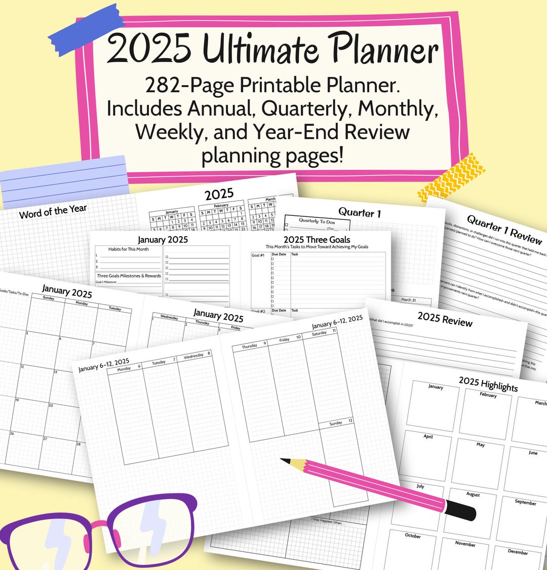 2025 Ultimate Planner With Goal Setting and Annual Planning and Review ...