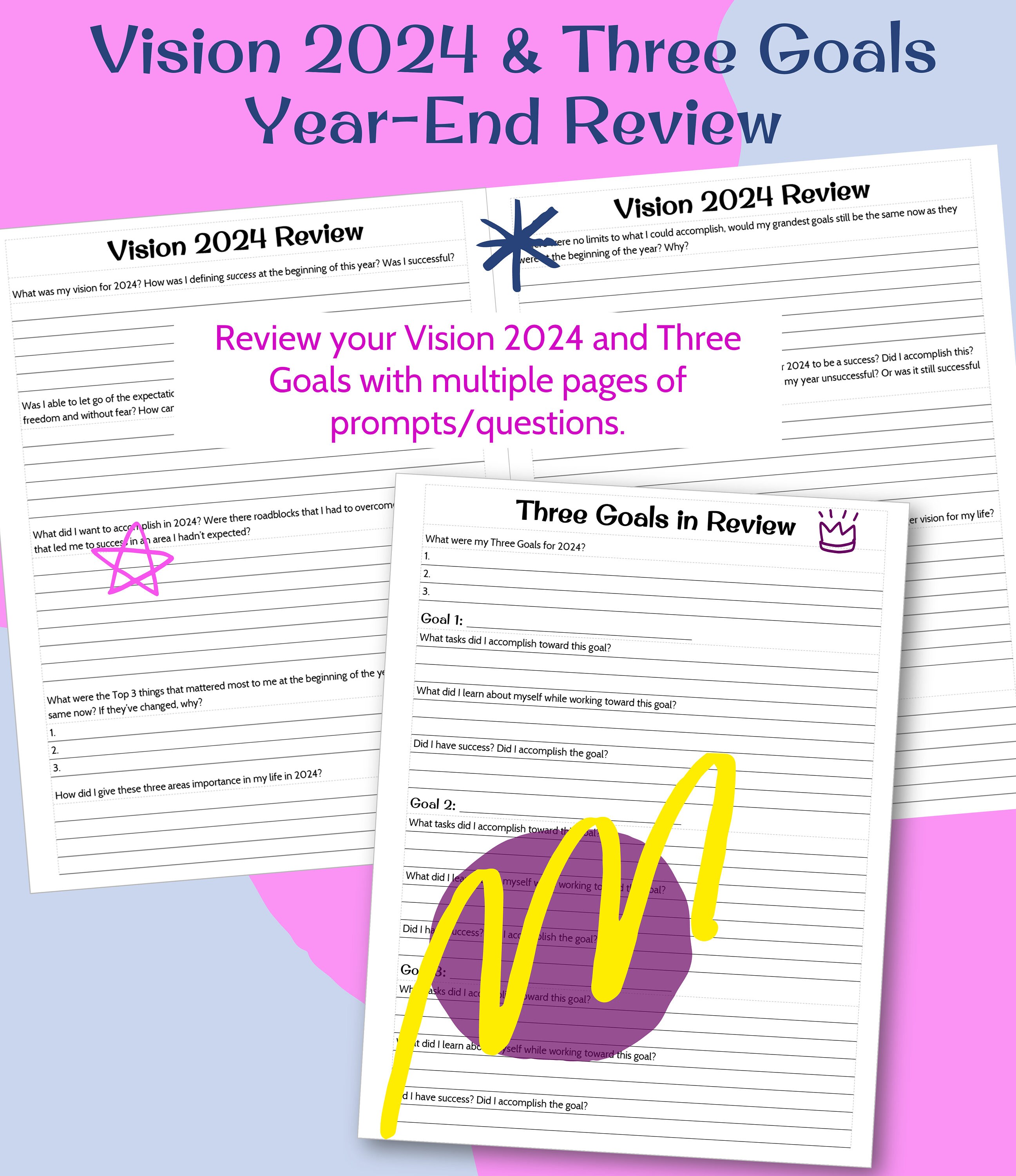 2024 Year-end Planner Kit End of Year Recaps Yearly Goal Review ...