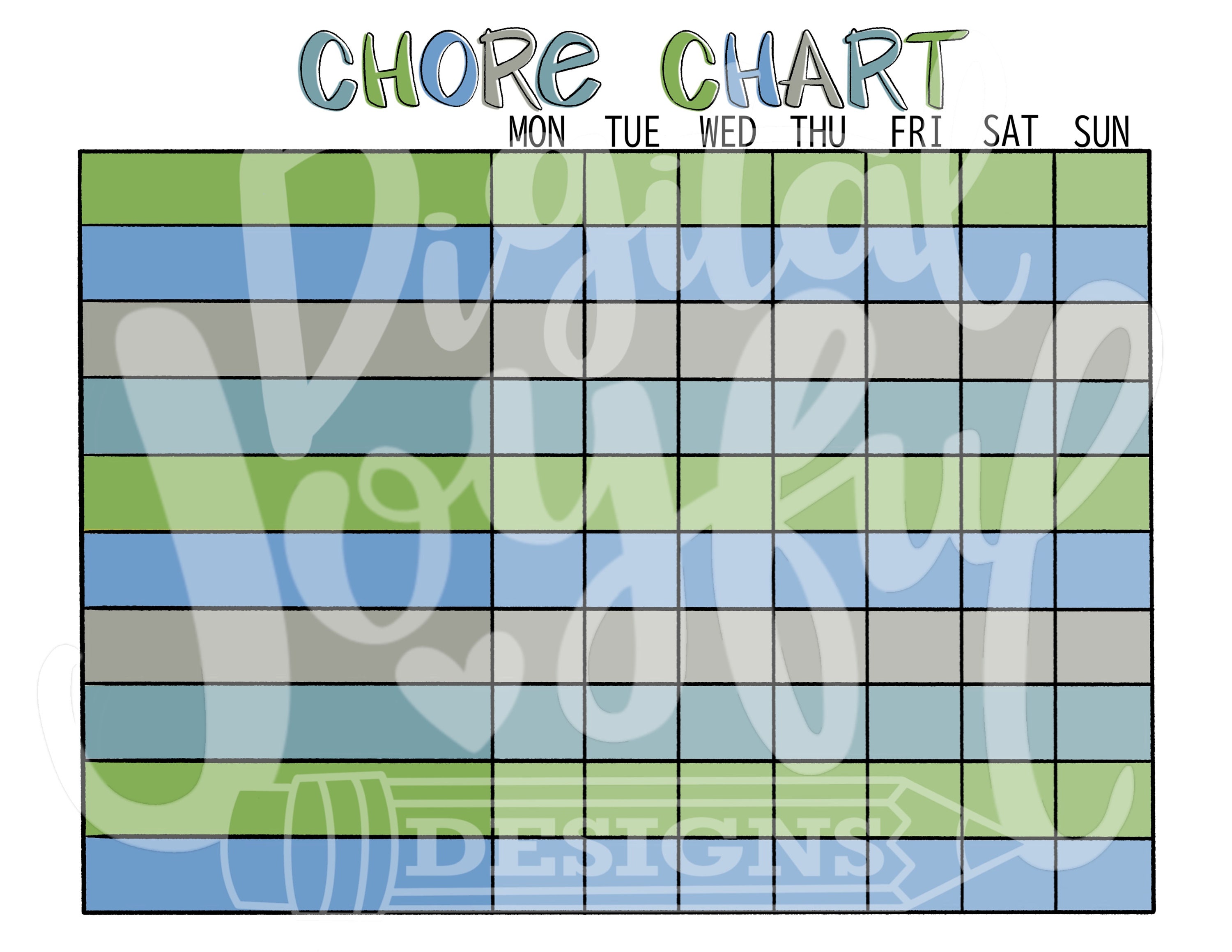 BOY CHORE CHART Digital Print Pdf - Etsy