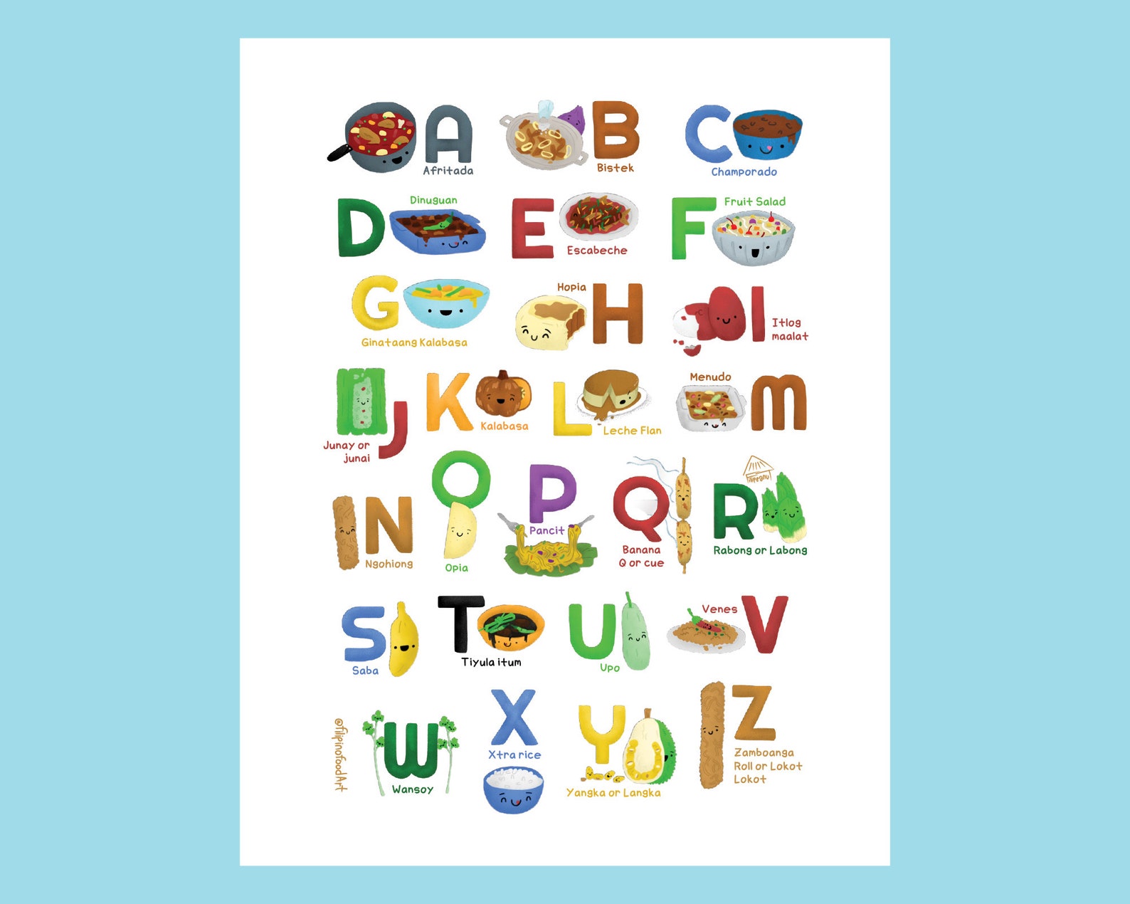 Learn Filipino Food Alphabet and Numbers 1 to 10, Filipino, Tagalog ...