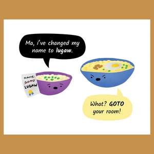 Lugaw and Goto Filipino Pun Joke Printable Downloadable Philippines Art ...