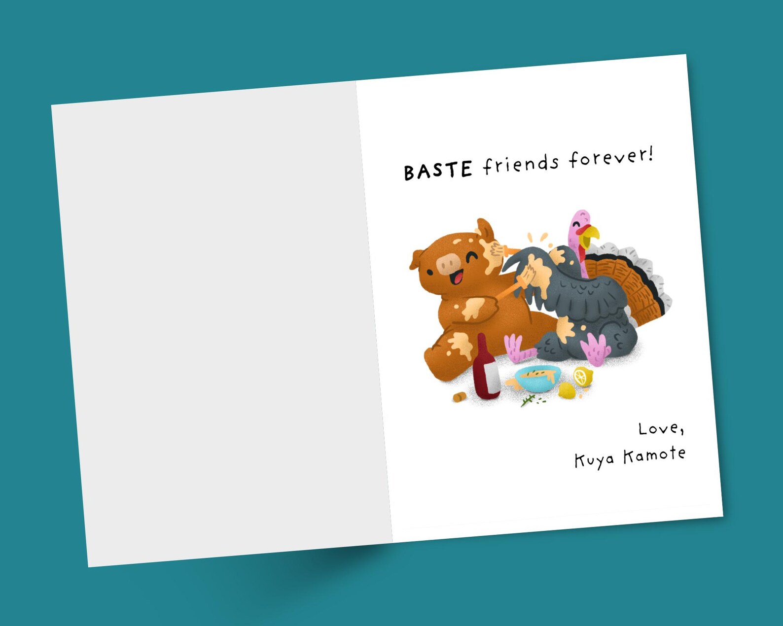 Filipino Thanksgiving Pun Baste Friends Canva Printable Personalized ...