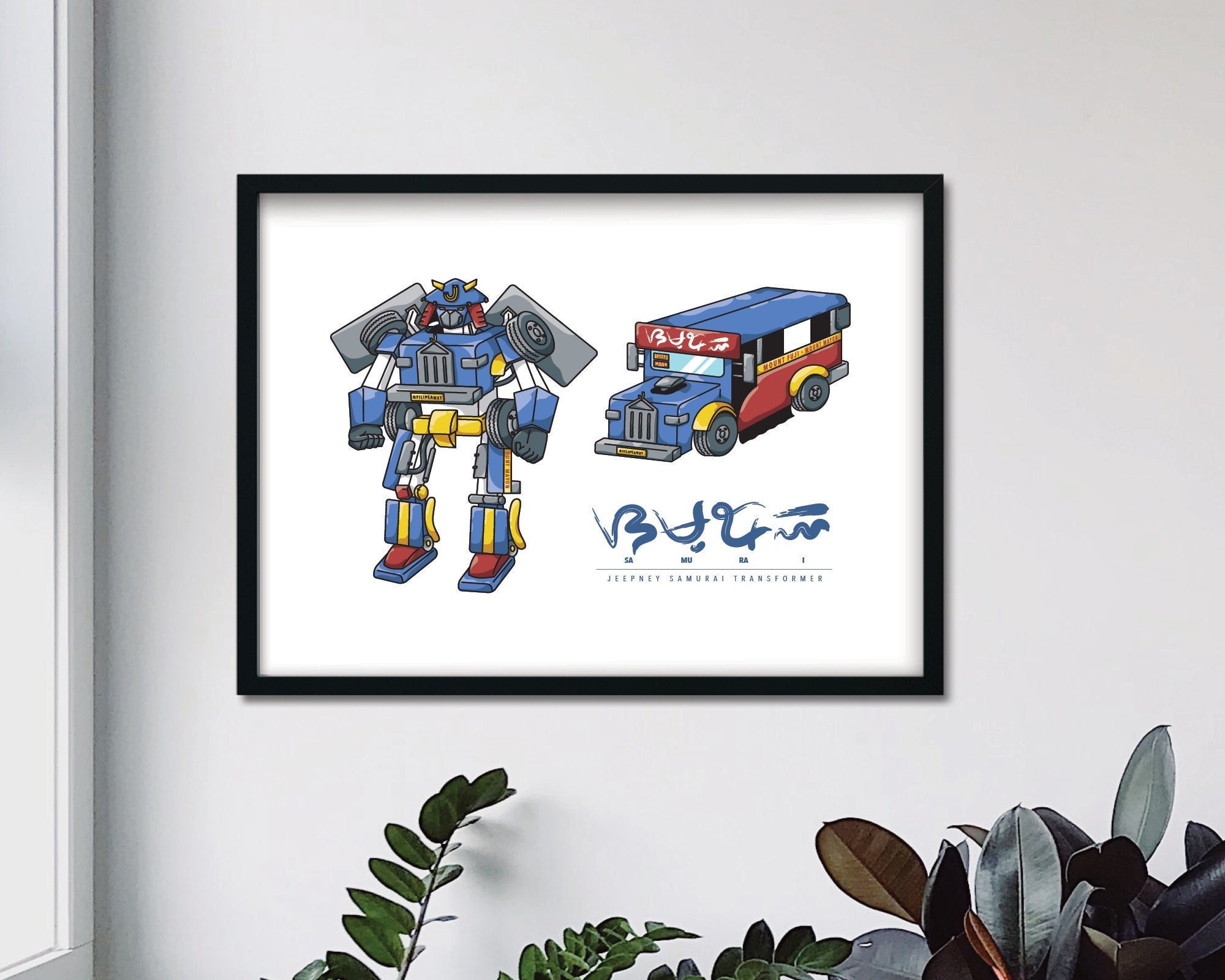 Jeepney Samurai Transformer With Baybayin, Printable Art, Philippines ...
