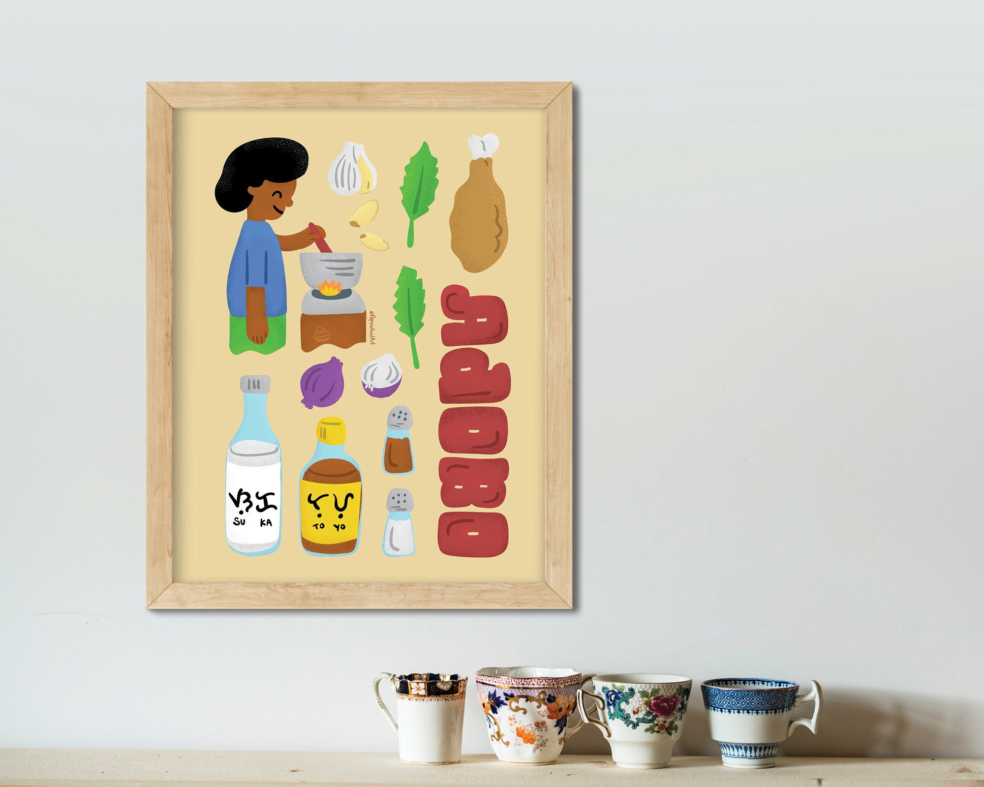 Cute Adobo Recipe, Printable Art, Philippines Wall Decor, Downloadable ...
