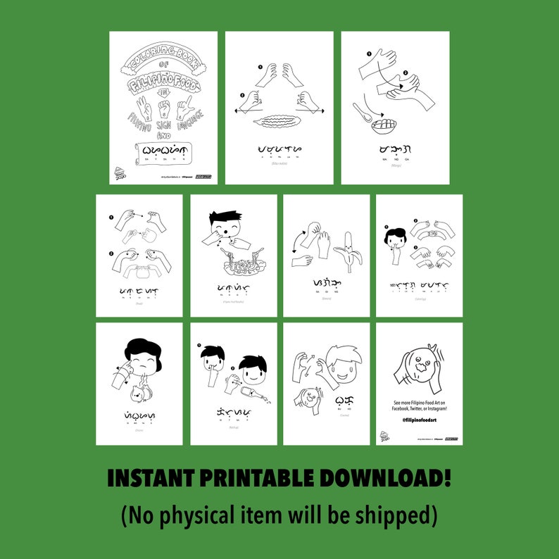 Cute Printable Coloring Pages or Coloring Sheets of Filipino Food in ...