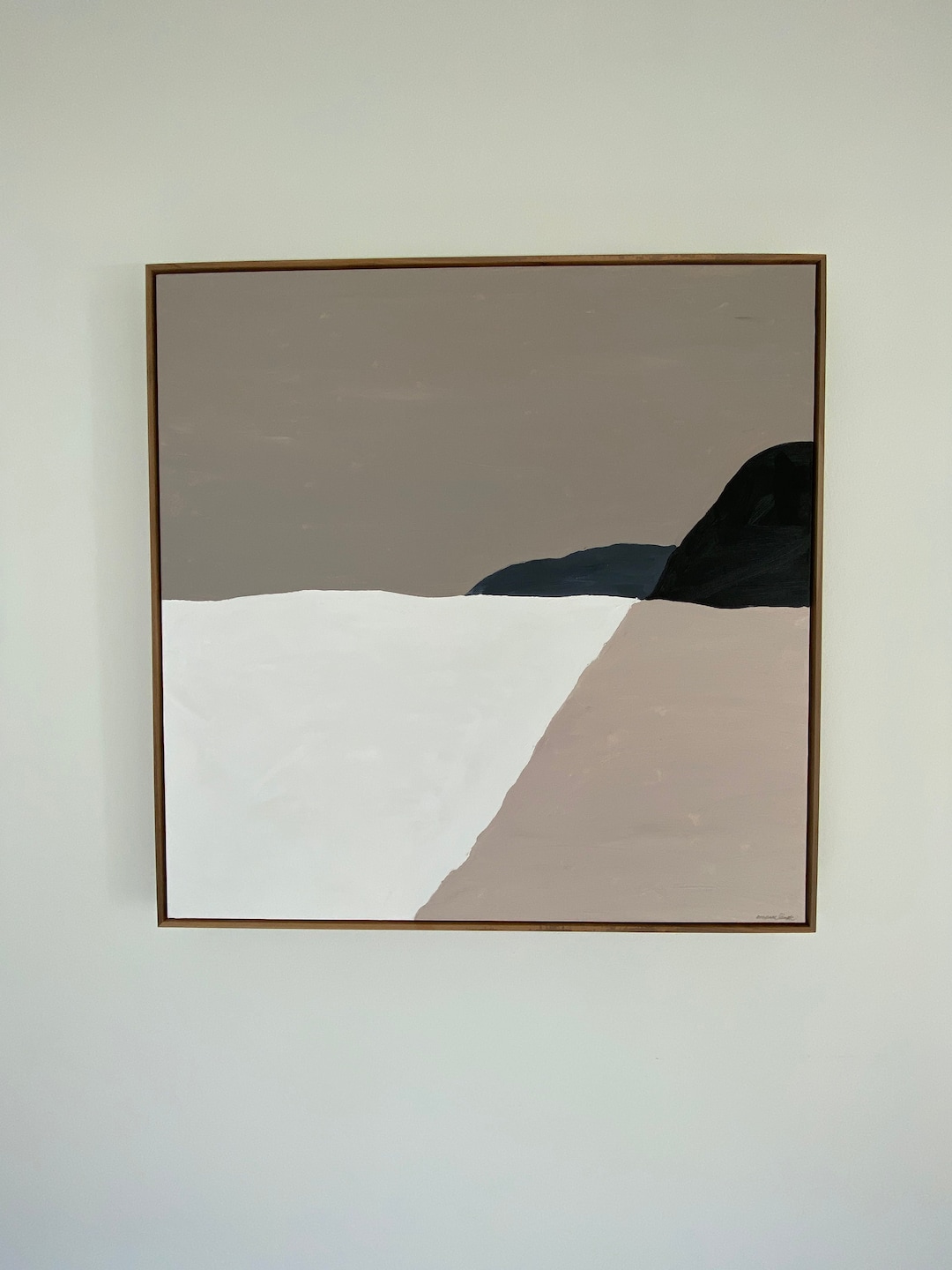 Original Abstract Landscape Oil Painting, Mid-century Modern Art, 37x37" Framed Canvas - Etsy