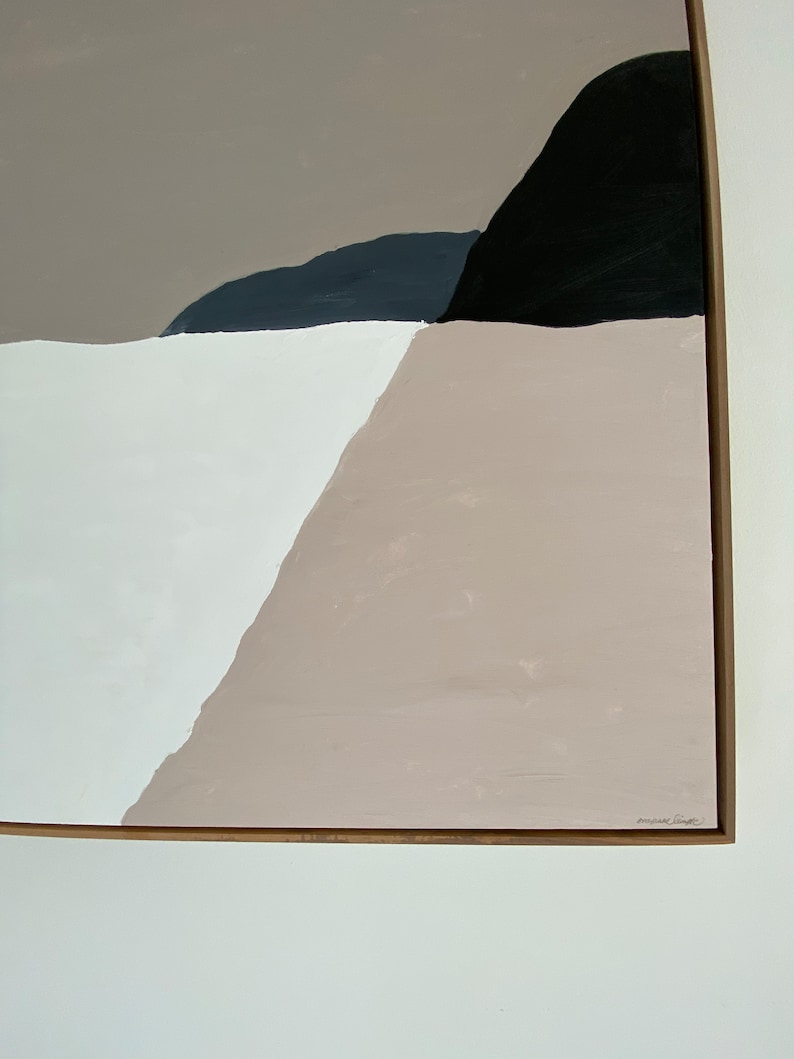 Original Abstract Landscape Oil Painting, Mid-century Modern Art, 37x37" Framed Canvas - Etsy