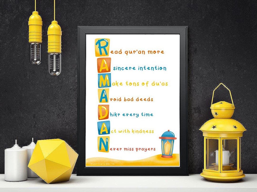 Vibrant Ramadan Wall Art, A Pretty Reminder to Increase Your Iman in ...