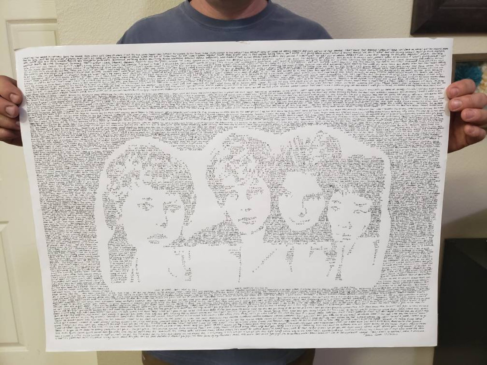 Goonies Handwritten Movie Script Poster With Silhouettes of Chunk ...