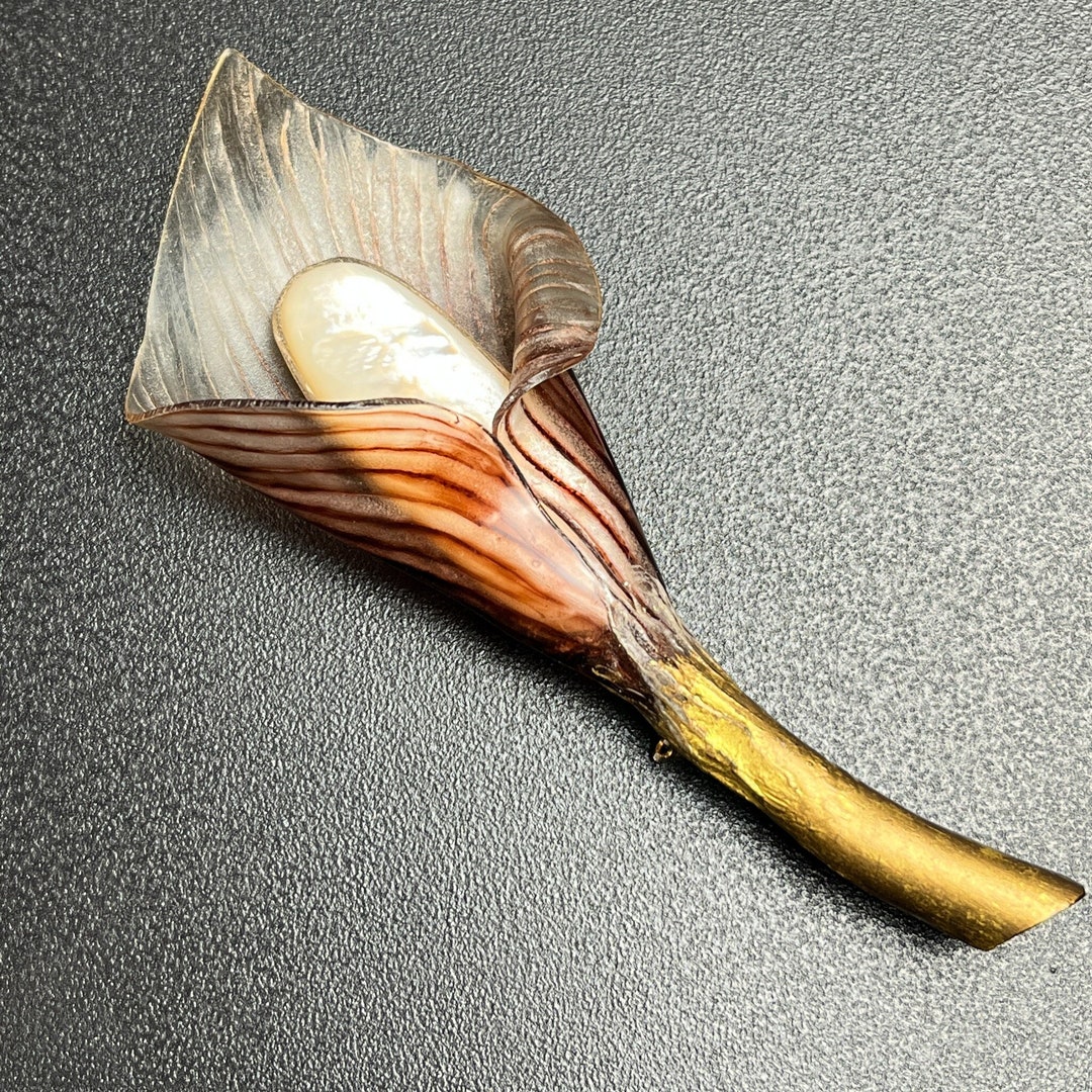 Fabrice Paris Large Calla Lily Brooch With Mother of Pearl Center ...