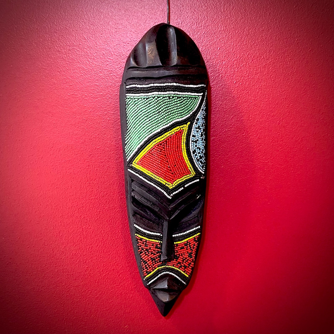 Authentic African Wooden Mask - Etsy