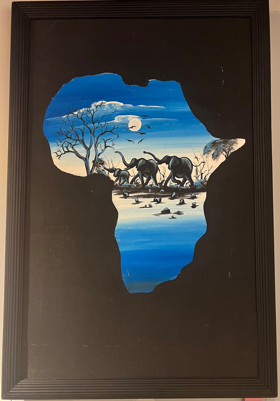 AFRICAN ART / ORIGINAL / Framed Acrylic on Canvas: African Map - Etsy