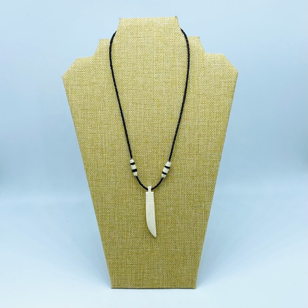 Stone Tooth African Beaded Necklace - Etsy