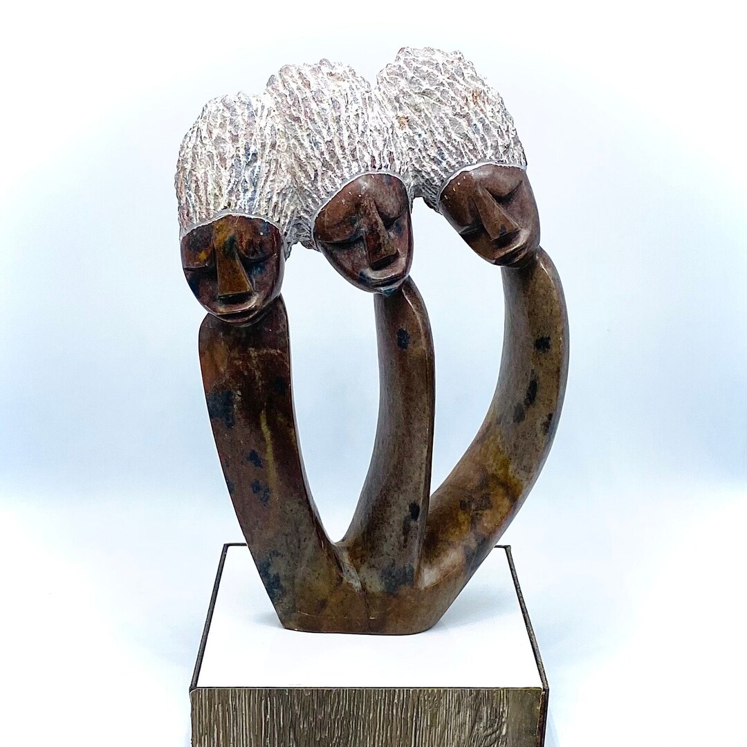 Authentic African Shona Stone Sculpture Titled "the Three Sisters" by ...