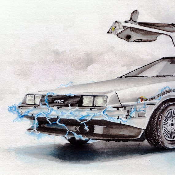 Back To The Future 2 Delorean Drawing