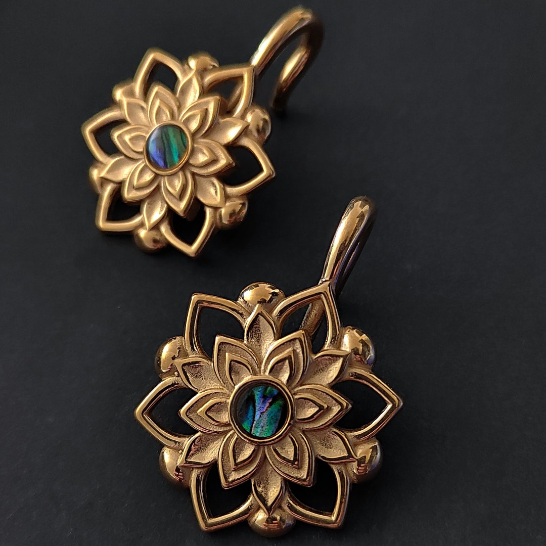 GOLDCOLORED ABALONE FLOWER Hangers Ab 25 Euro - Etsy