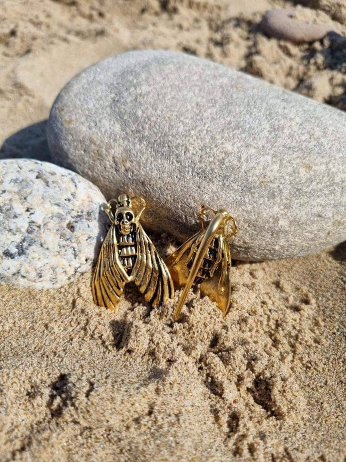 Goldcolored Moth Hangers Ab 25 Euro - Etsy