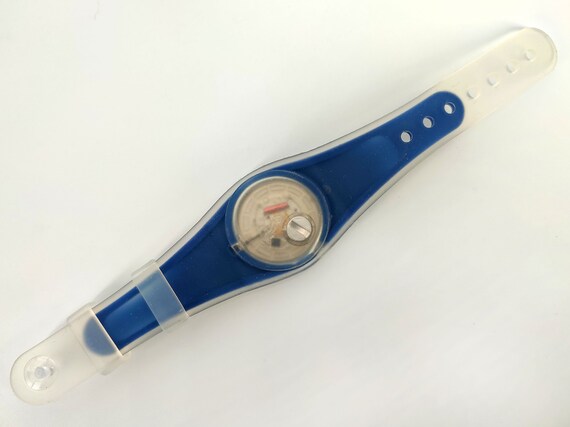 New vintage Midi Pop Swatch Implant PMK130 in blue sh… - Gem