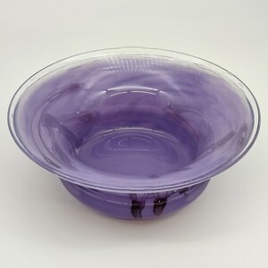 Purple Vintage Glass Art Bowl, Heavy Mid Century Glass Art Bowl, Rare ...