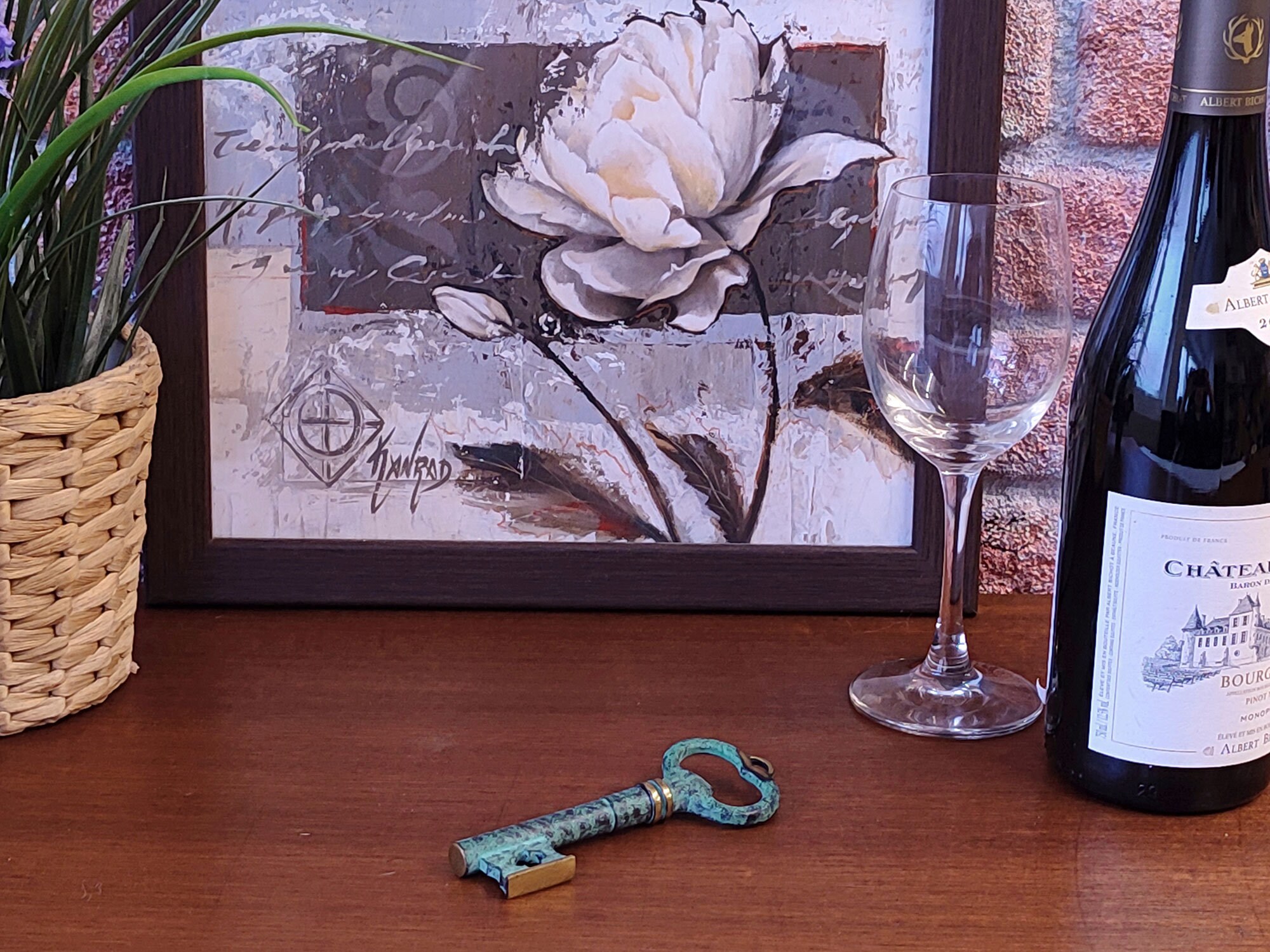 Vintage Brass Corkscrew Key Shape 70s, Brass Bottle Opener, Home ...