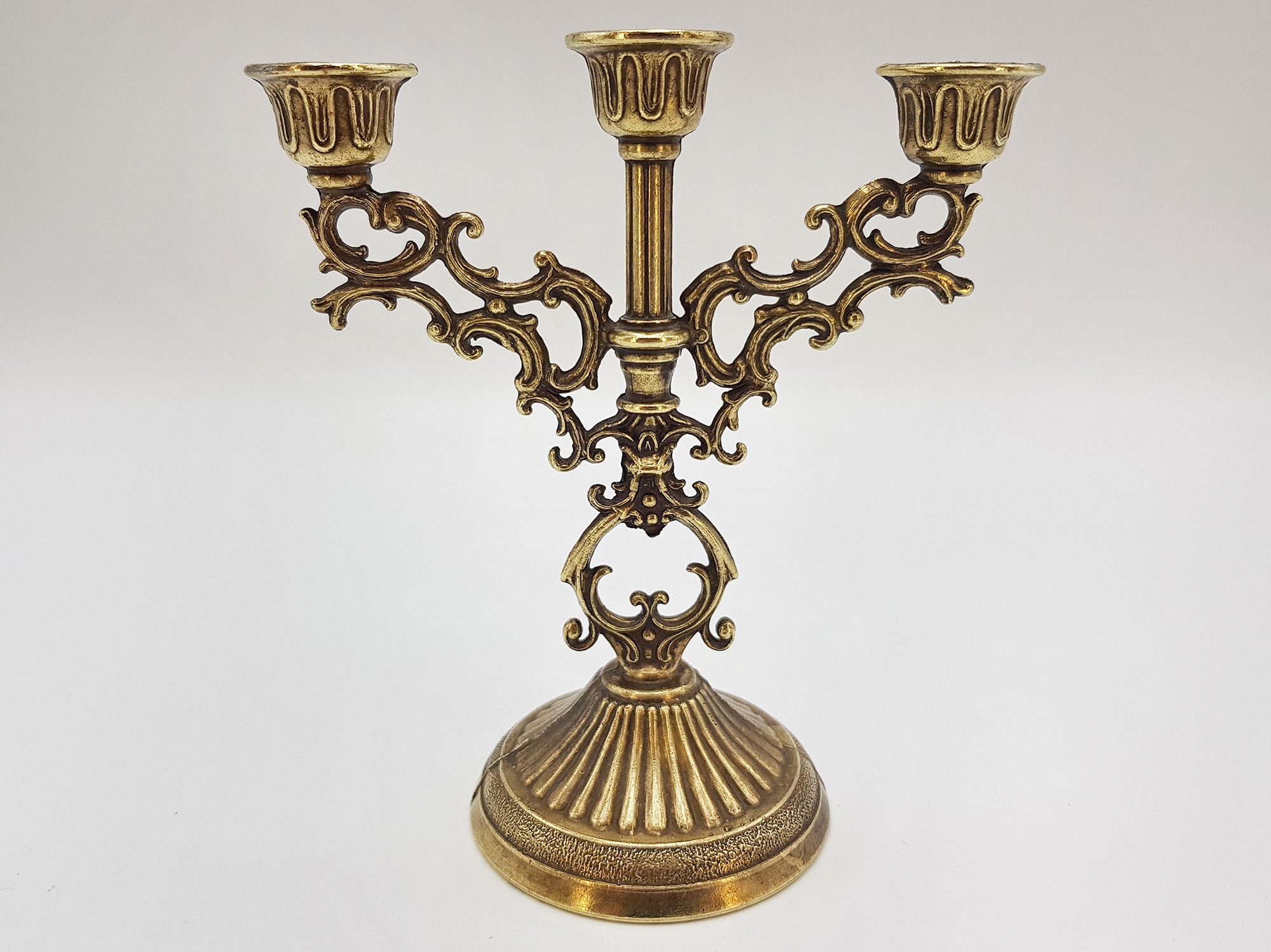 Vintage Mini Metal Candelabra, Small Art Nouveau Candle Holder, 1960s ...