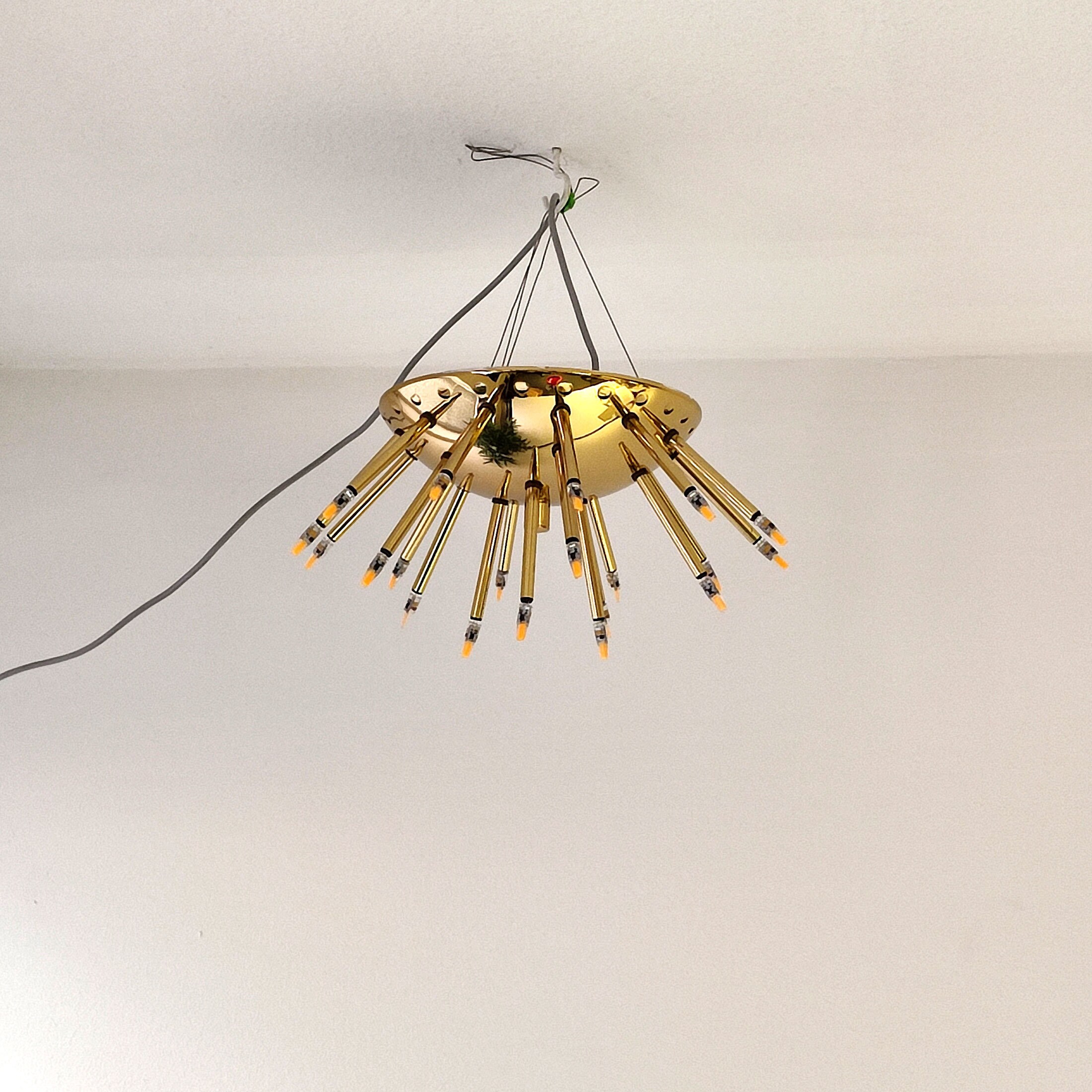 Vintage Sputnik Ceiling or Wall Lamp, Bankamp Half Ball Lamp With 20 ...