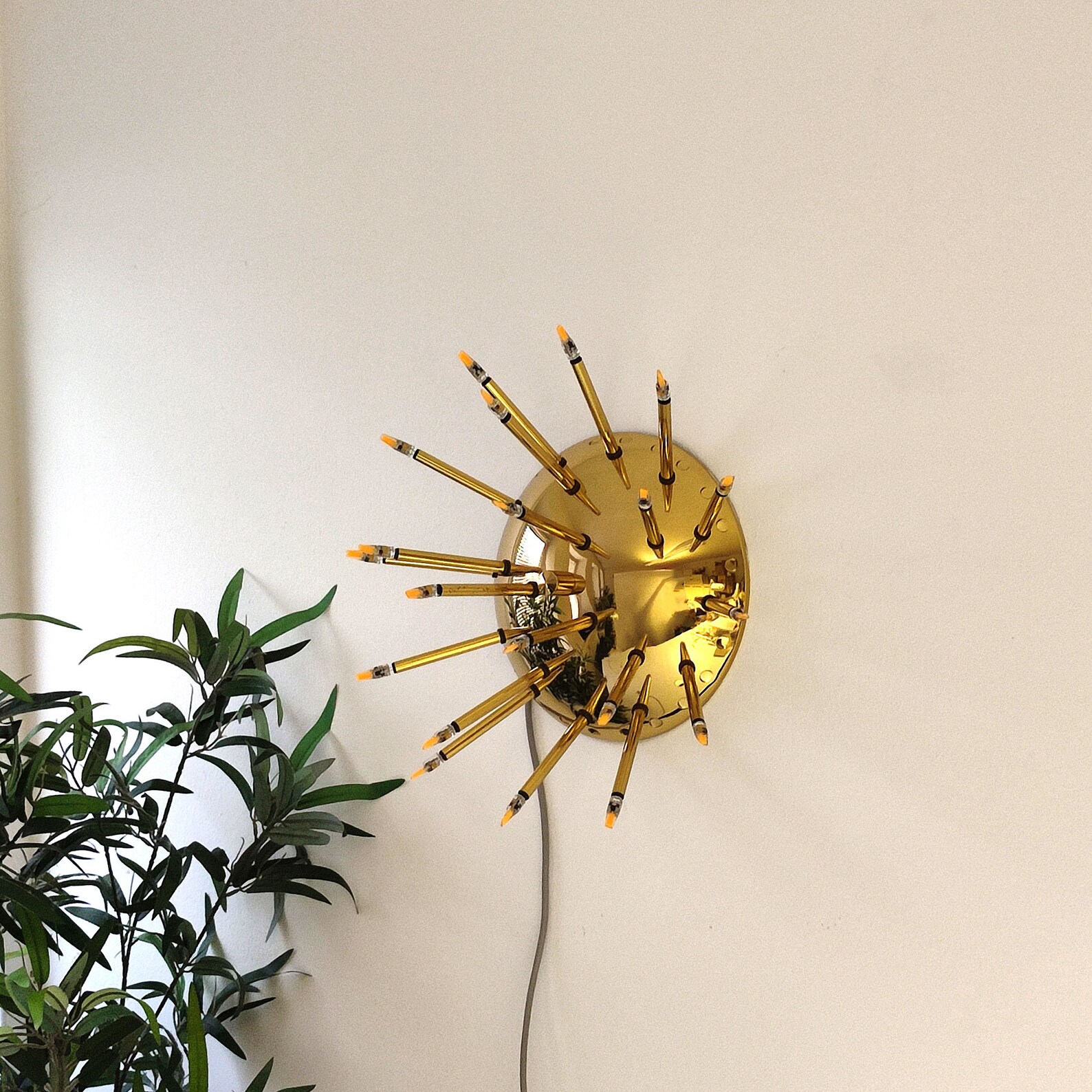 Vintage Sputnik Ceiling or Wall Lamp, Bankamp Half Ball Lamp With 20 ...