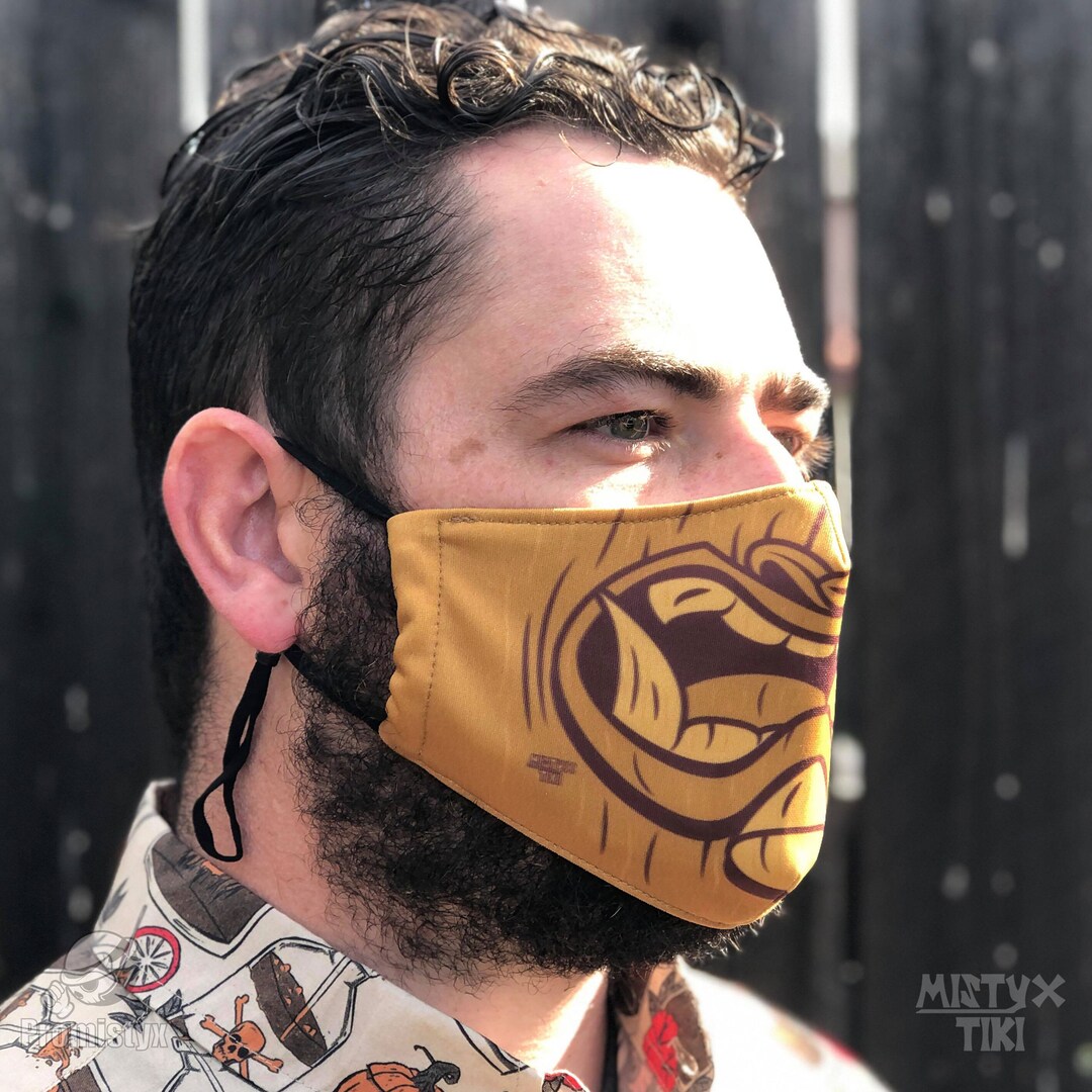 Tiki Face! - TIKI Face Mask, Washable, Adjustable Unisex Soft Poly ...