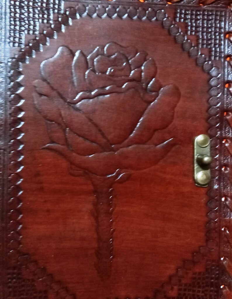 Embossed Leather Journal Rose Flower Embossed Leather - Etsy