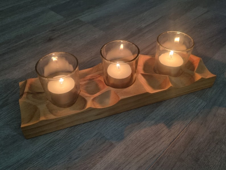 CNC Voronoi River Tealight Candle Holder, Geometric Cellular Design ...