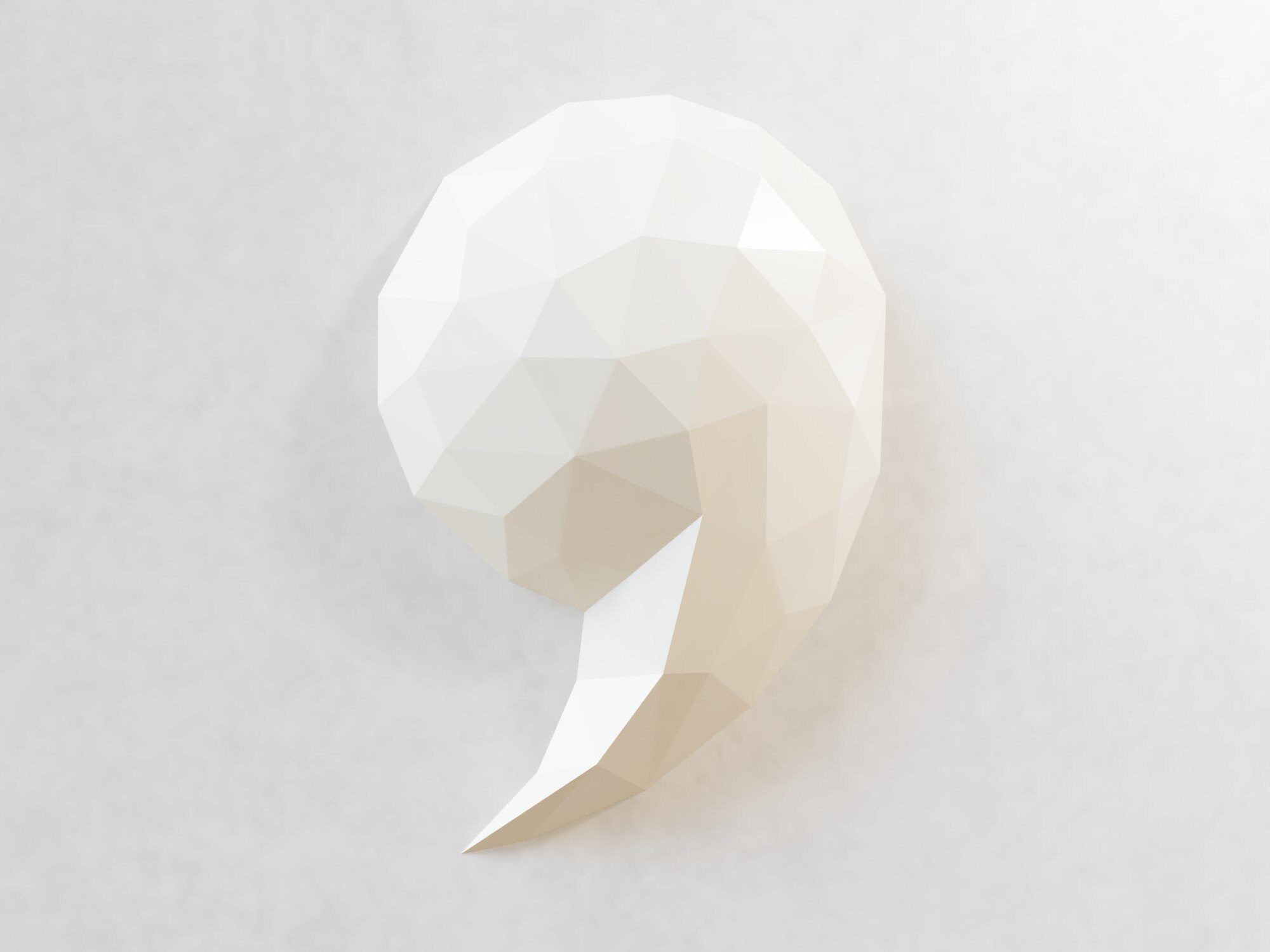 Comma Wall Décor, 3D Printed Home Décor, Smooth Plastic, High Gloss ...