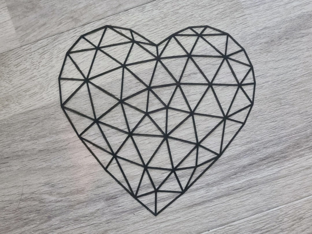 Digital Wireframe Love Heart Artwork - Geometric Polygon Design ...