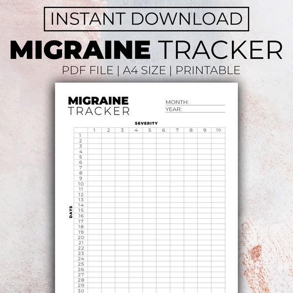 Migraine Tracker - Etsy