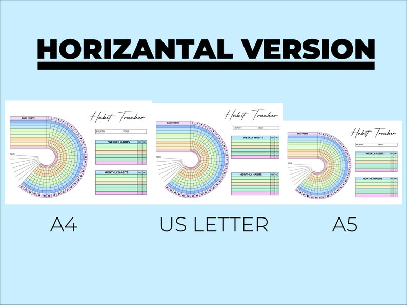 Printable Circle Habit Tracker Colorful: Daily, Weekly, Monthly Habits ...