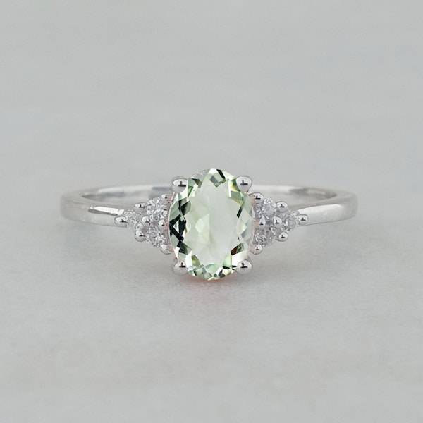 Oval Prasiolite Ring - Etsy