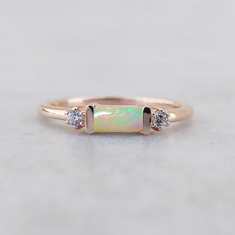 Thin Opal Ring - Etsy