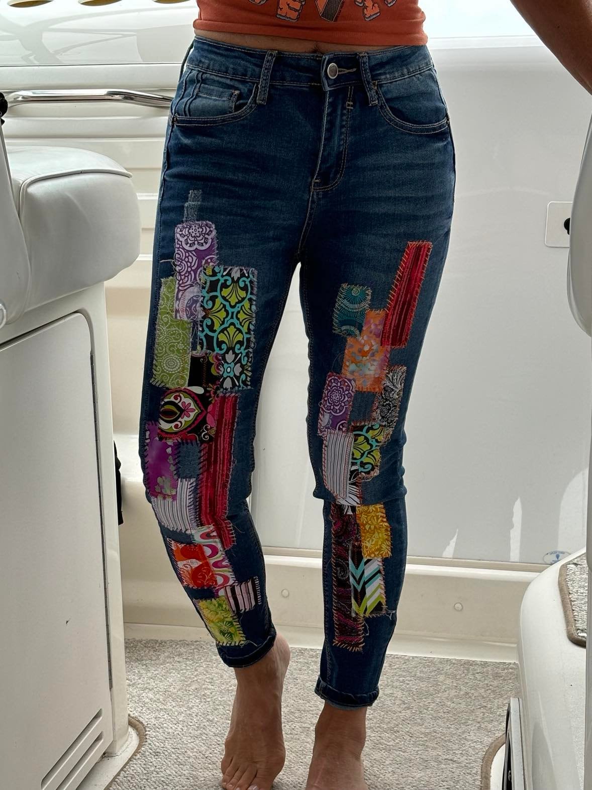 Vintage Stitched Patch Jeans - Etsy