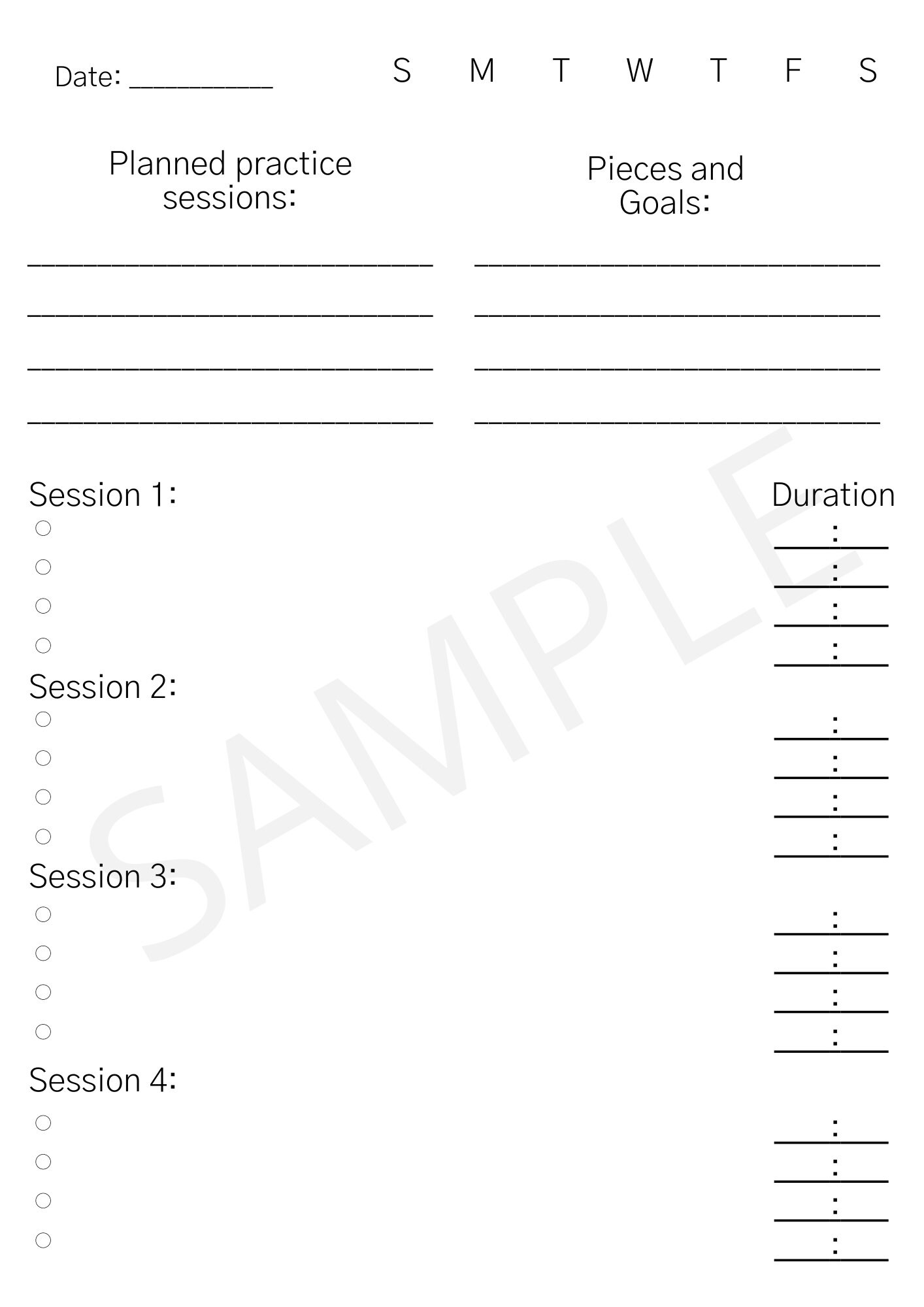 Digital Practice Journals for Musicians - Minimalist Planner for ...